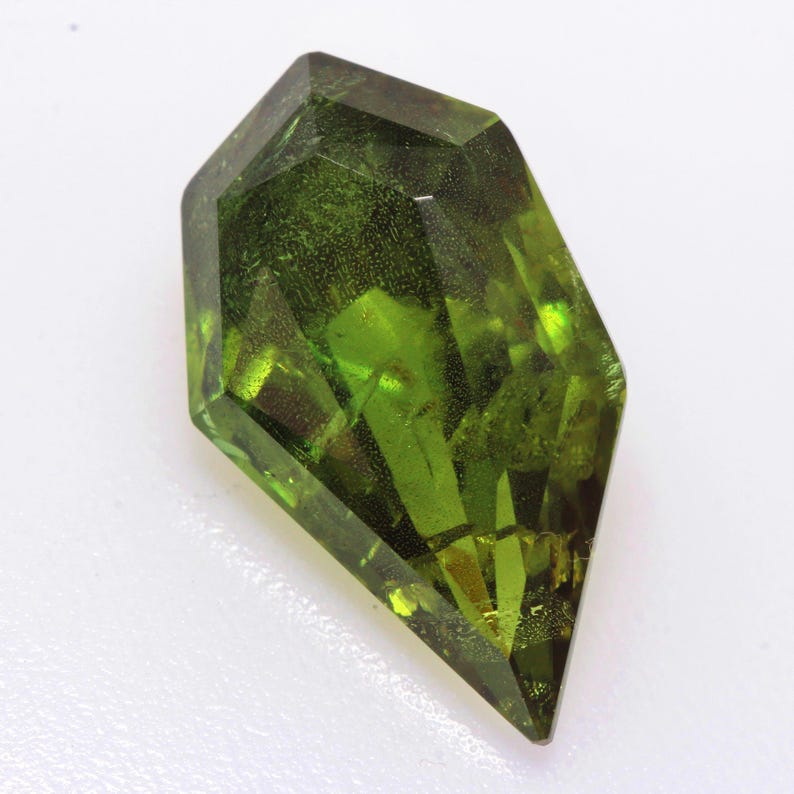 Green Mali Garnet Andradite Grossular 4.82ct 14.5x8.3x6.2mm Facet Loose ...
