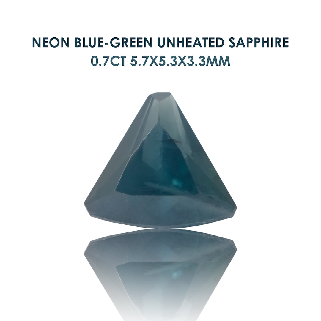 Neon Blue-green Sapphire 0.7ct 5.7x5.3x3.3mm Loose Gemstone Untreated ...