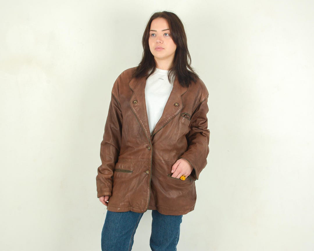 Vintage Original Distler Trachten Lamb Leather Women L Blazer Jacket ...