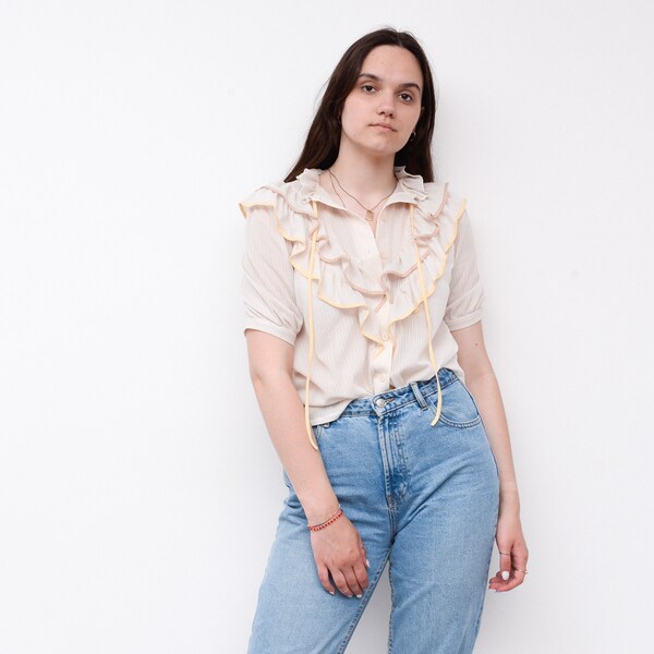 Ruffle Collar Shirt - Etsy