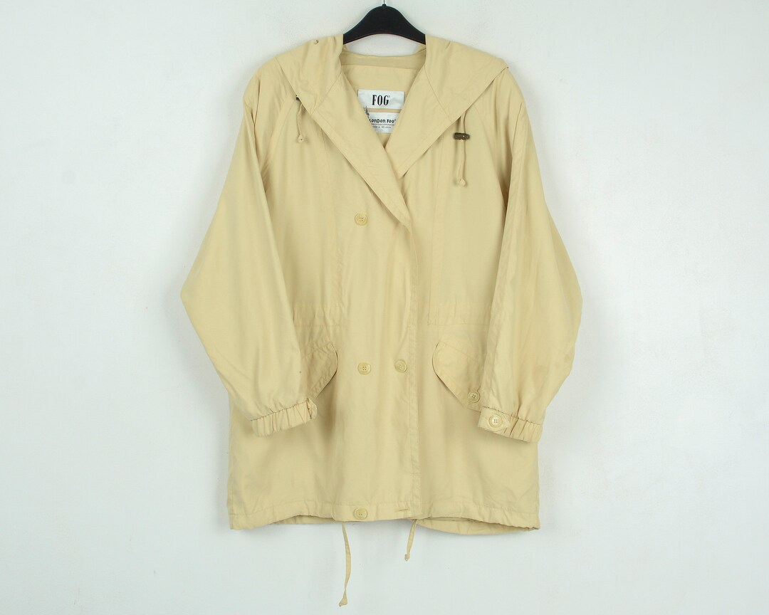 Vintage London Fog Women M Raincoat Parka Jacket Double Breasted Hooded ...