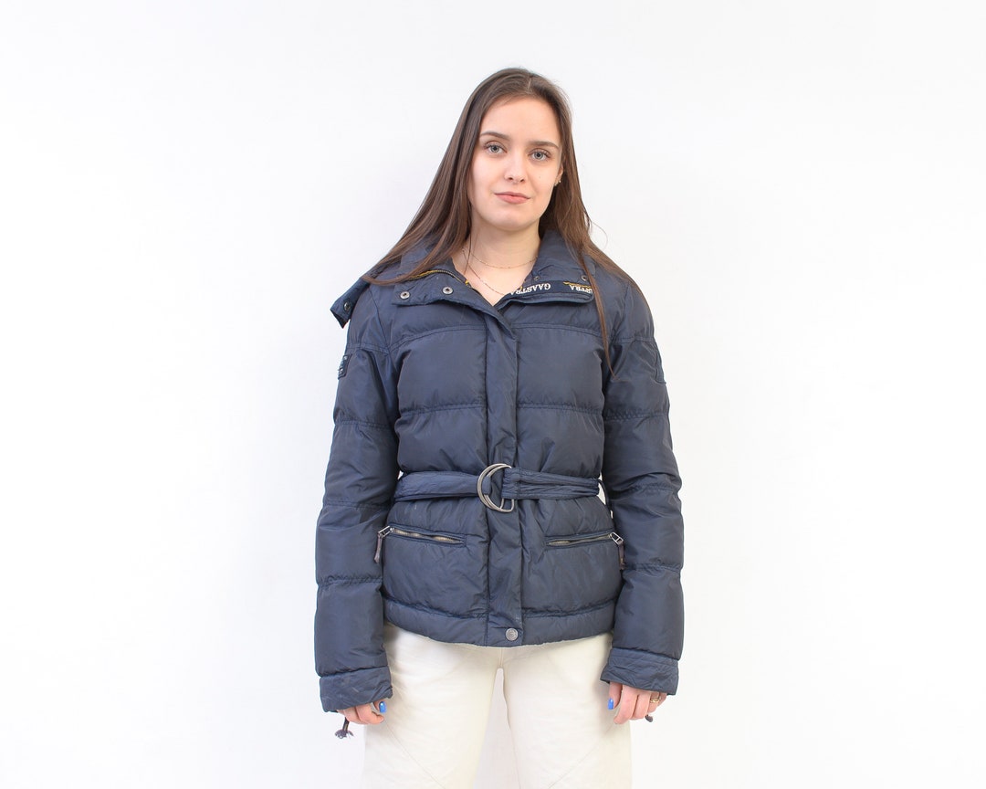 GAASTRA Women M Puffer Jacket, Padded Parka Winter Blue Coat Belted ...