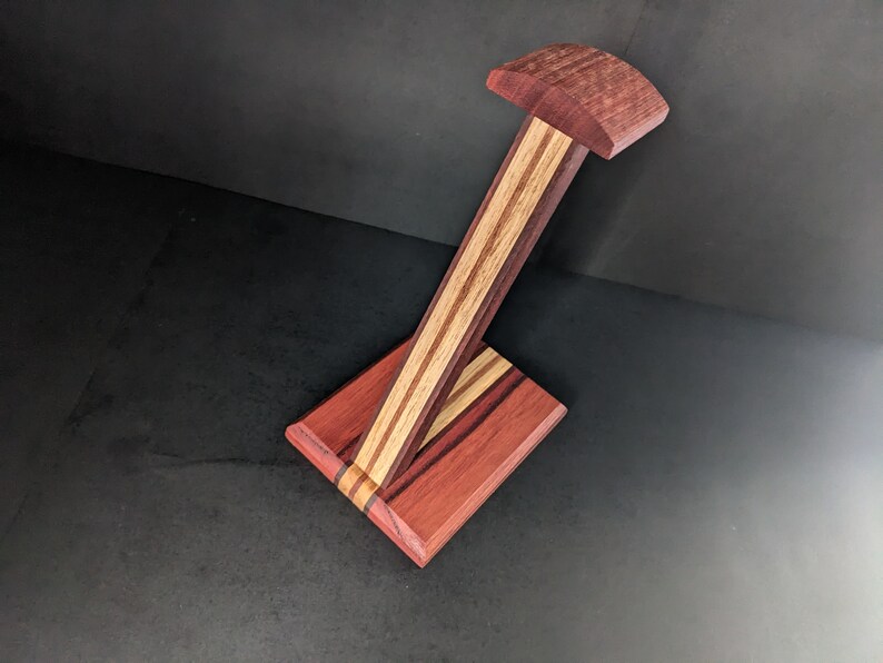 Jarrah and Tasmanian Oak Wood Handcrafted Headphone Stand With Inlay ...