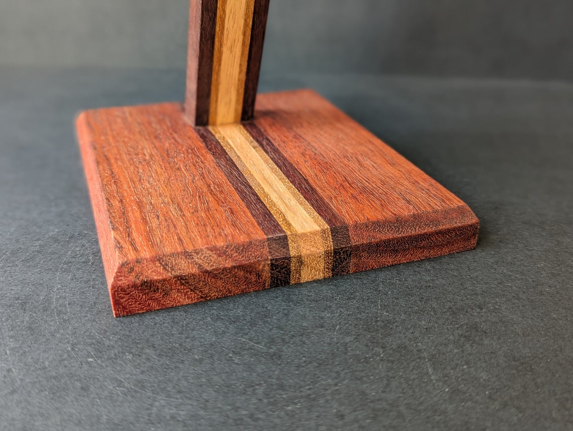 Handcrafted Headphone Stand With Exotic Wood Inlay Incredibly - Etsy