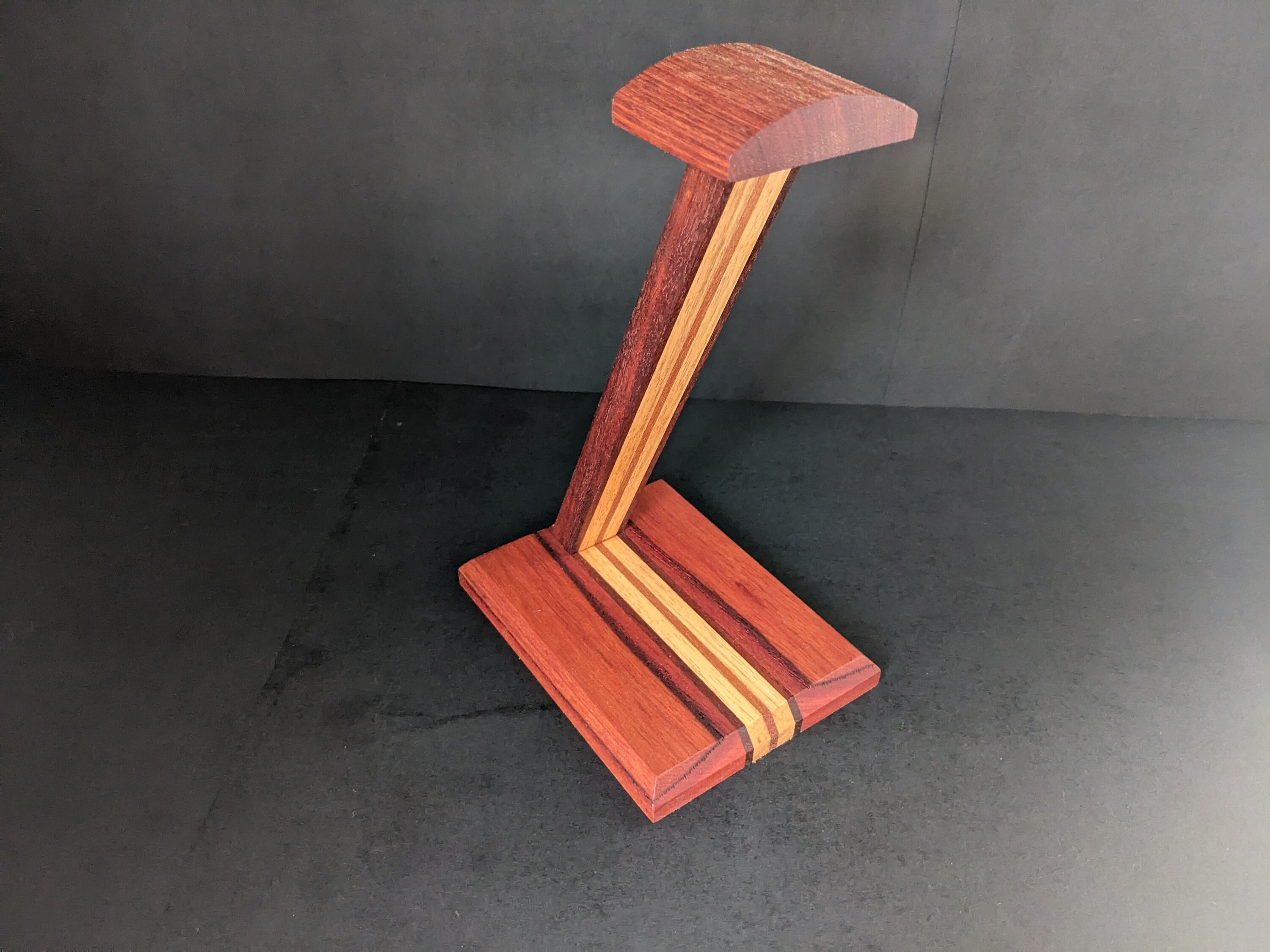 Jarrah and Tasmanian Oak Wood Handcrafted Headphone Stand With Inlay ...