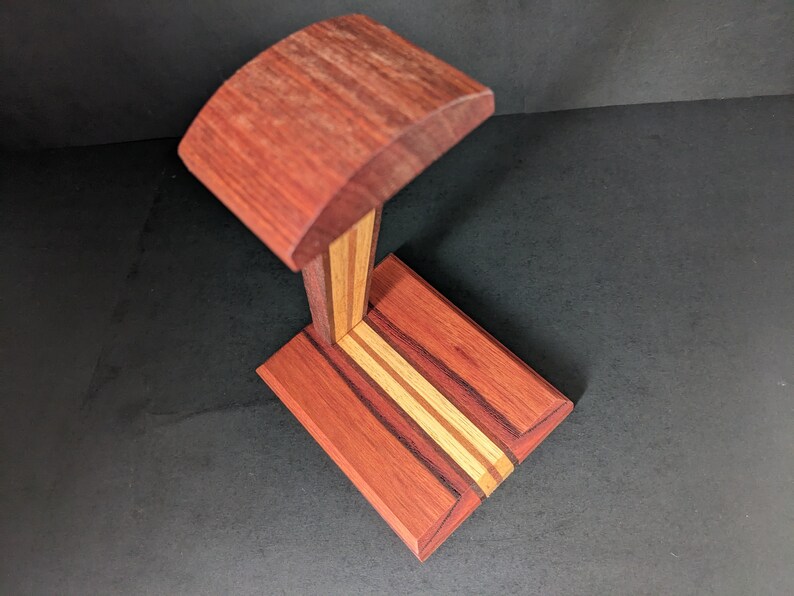 Jarrah and Tasmanian Oak Wood Handcrafted Headphone Stand With Inlay ...