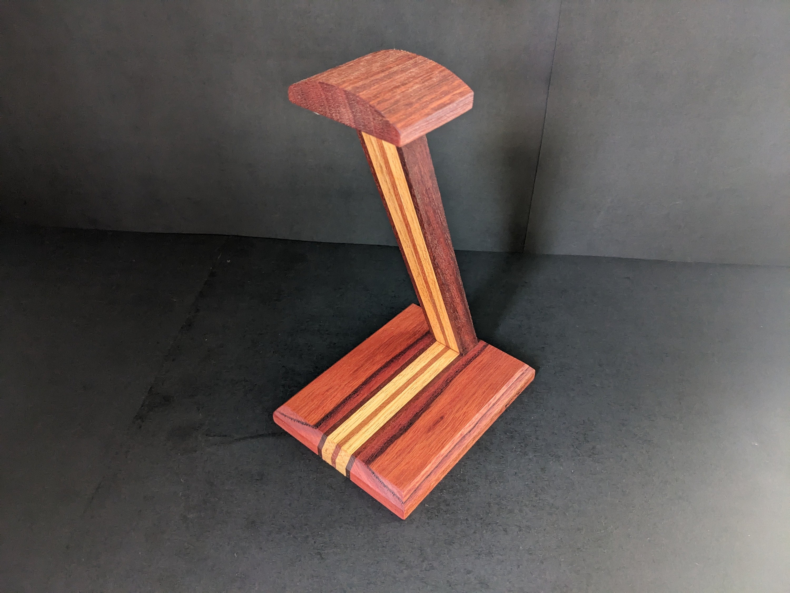 Jarrah and Tasmanian Oak Wood Handcrafted Headphone Stand With Inlay ...