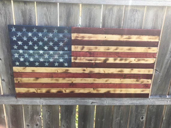 Wood Rustic Flags Burnt Wood - Etsy