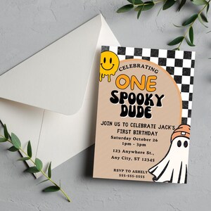 One Spooky Dude Birthday Invitation, Instant Download Template for ...