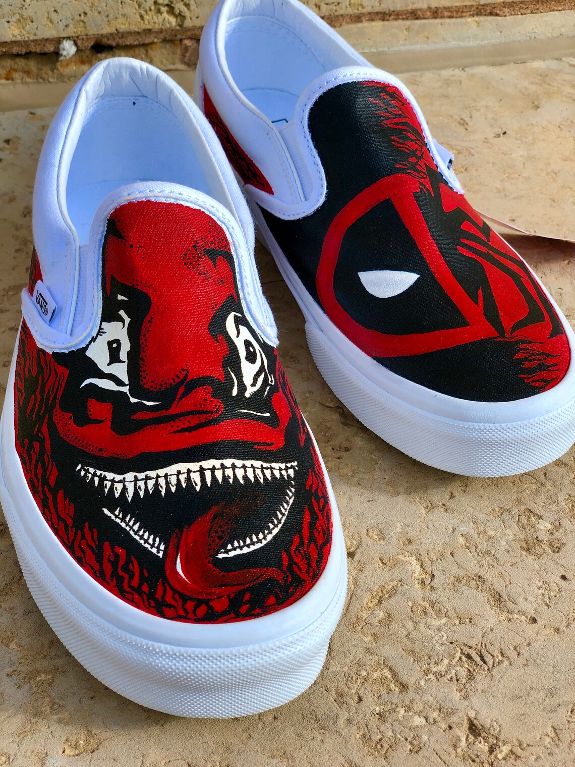 Custom Venom Deadpool Marvel Vans Shoes - Etsy