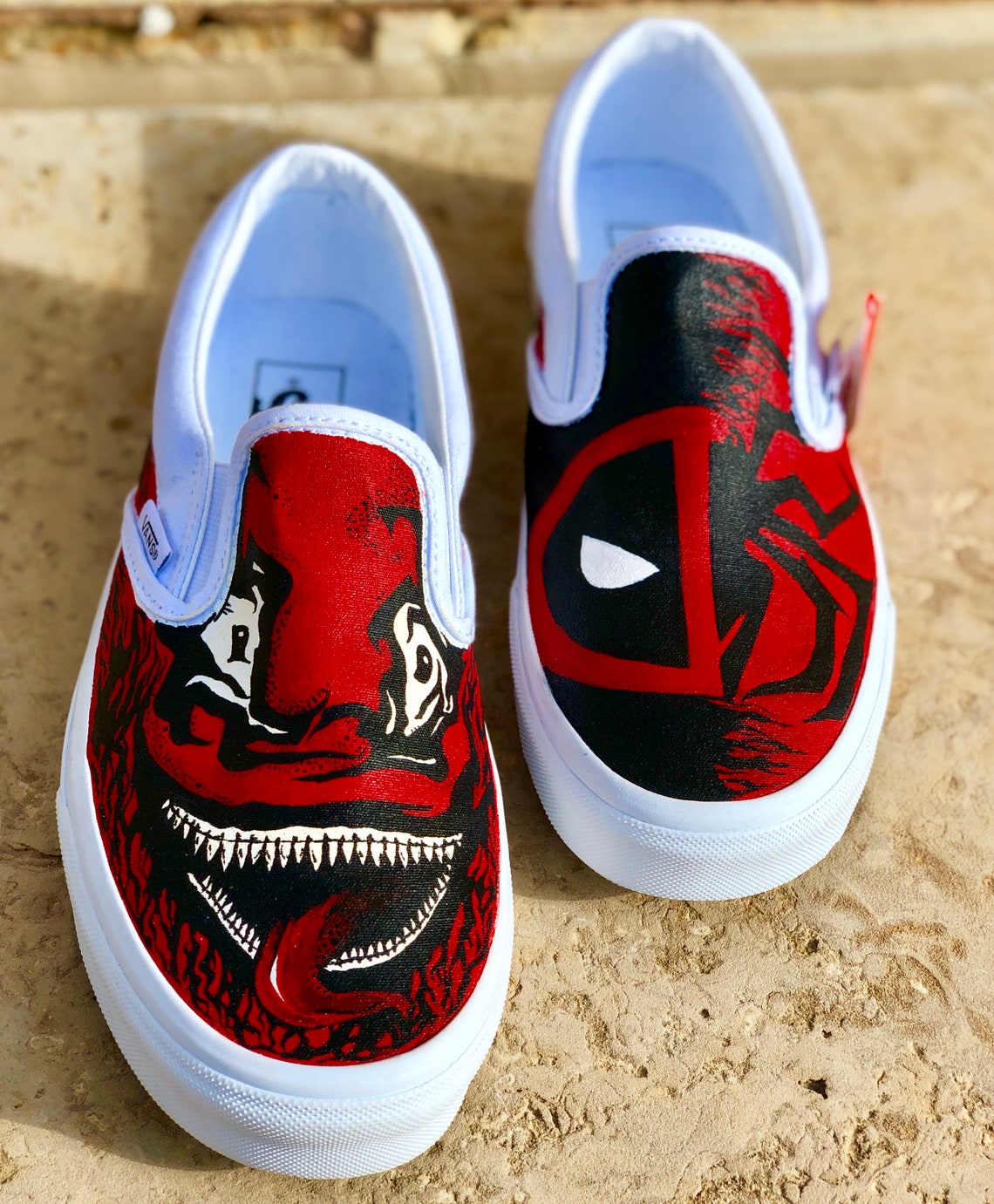 Custom Venom Deadpool Marvel Vans Shoes - Etsy