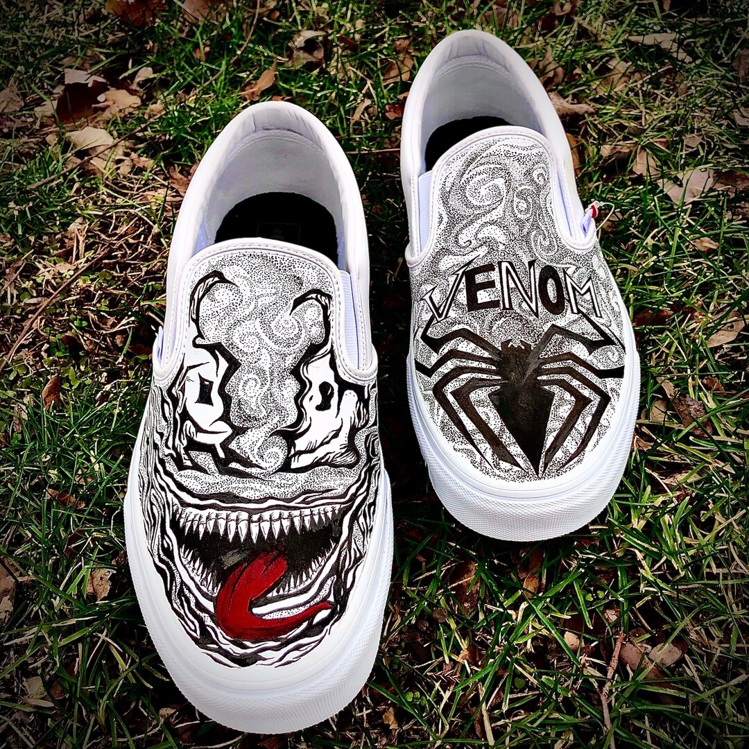 Custom Marvel Venom Vans - Etsy