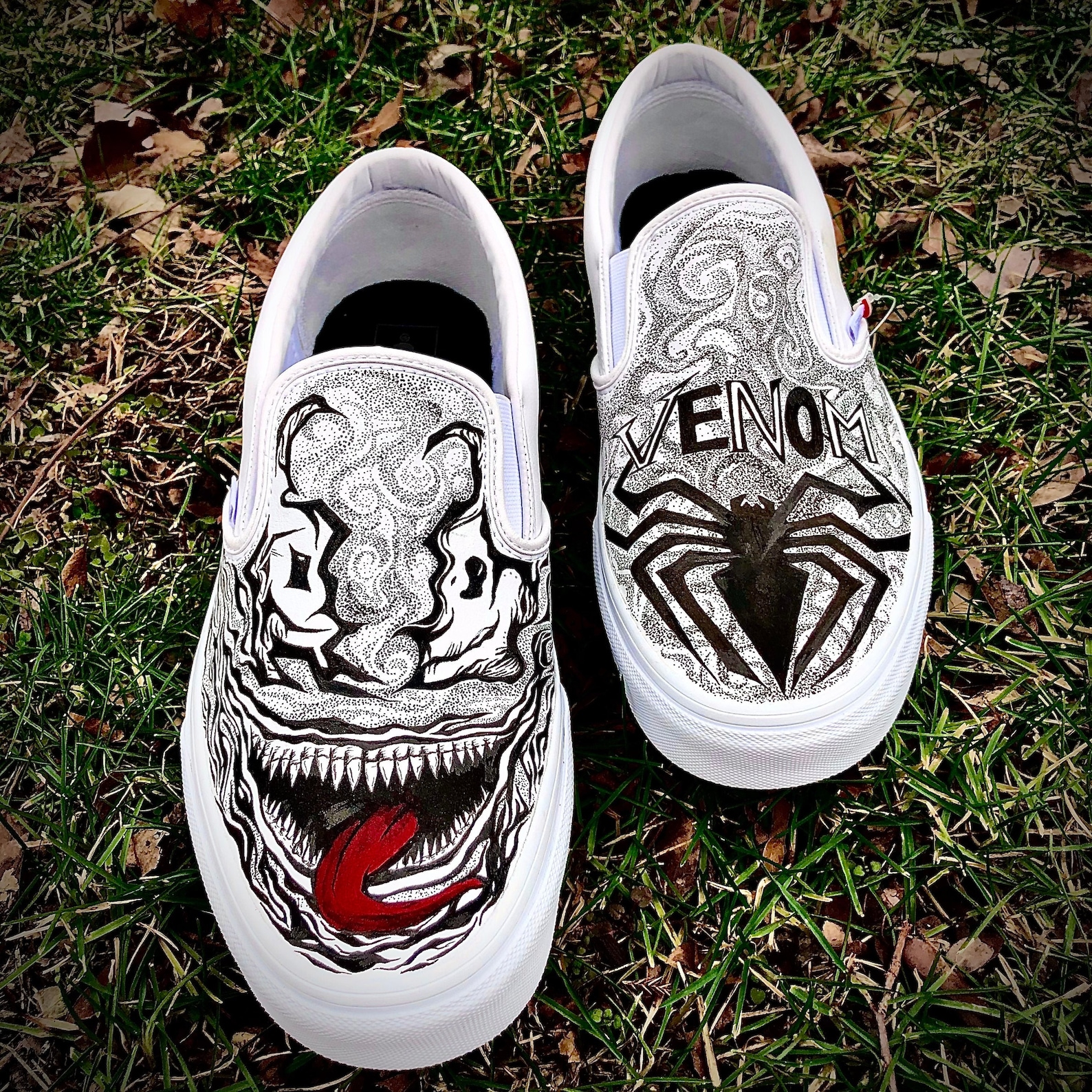 Custom Marvel Venom Vans - Etsy