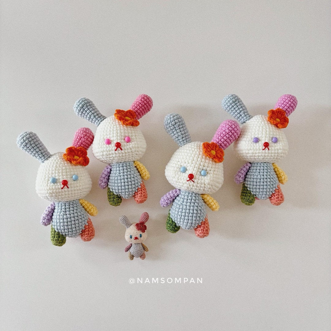 PDF Pattern-crochet Amigurumi | Colorful Rabbits Pattern Digital ...