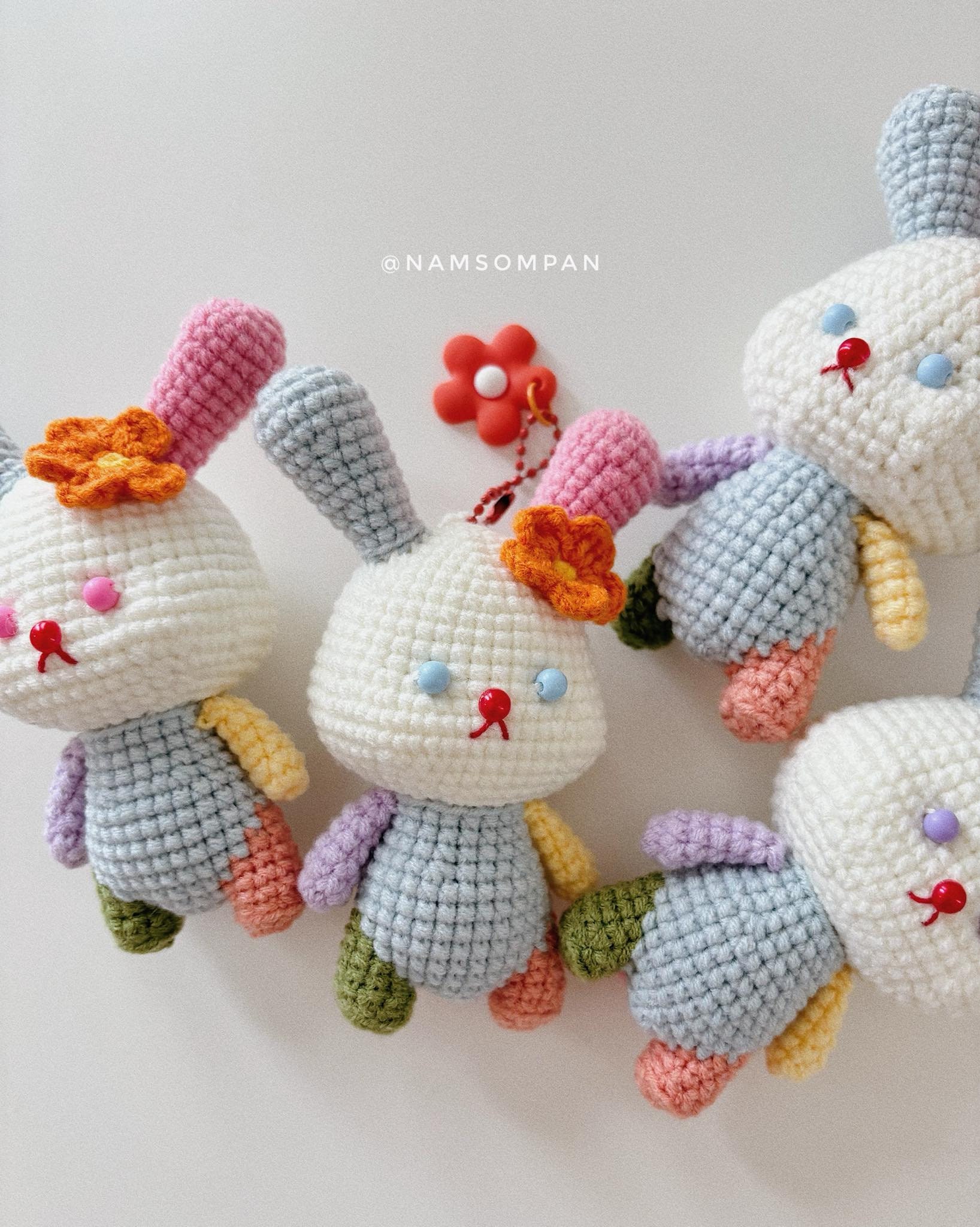 PDF Pattern-crochet Amigurumi | Colorful Rabbits Pattern Digital ...