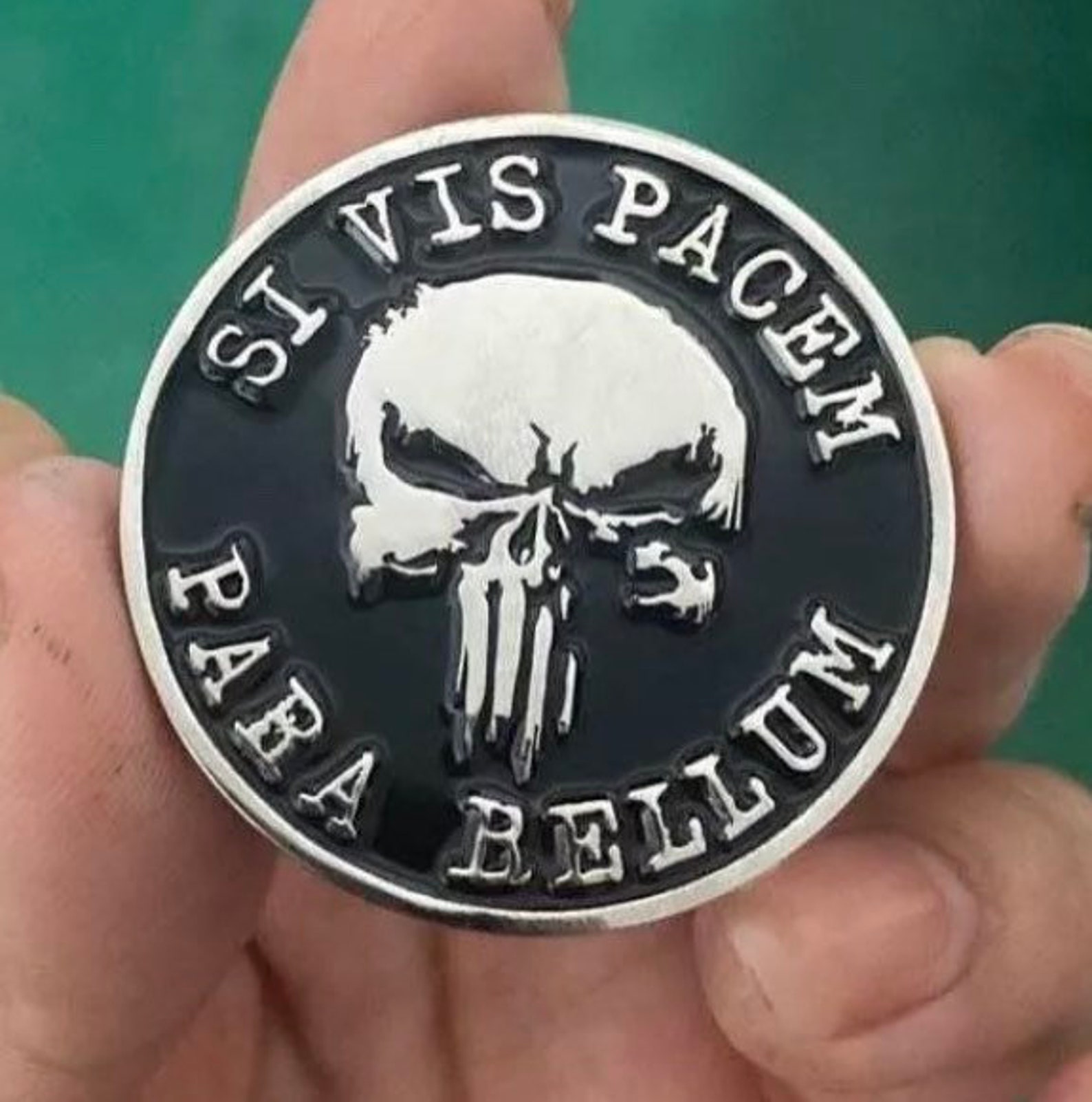 Punisher Challenge Coin Si Vis Pacem Para Bellum - Etsy
