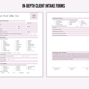 Back Facial Consent Form Template Esthetician Forms Client - Etsy Canada