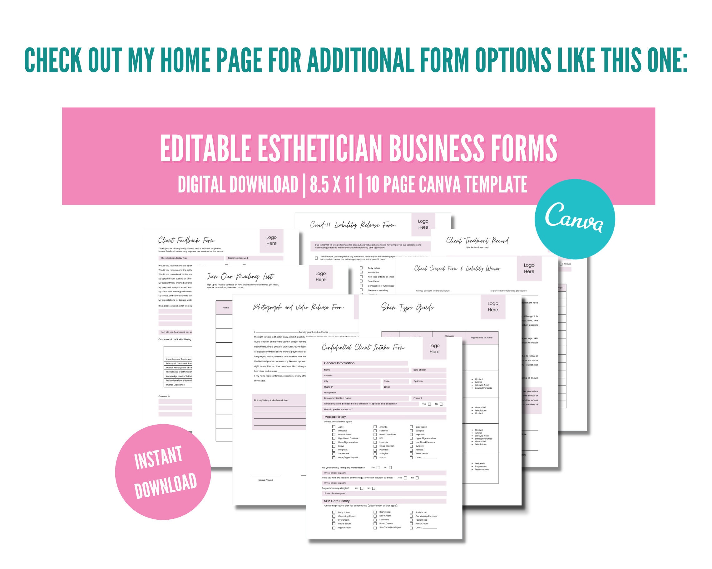 Hair Stylist Consultation Forms, Hair Color Waiver Form, Printable and ...