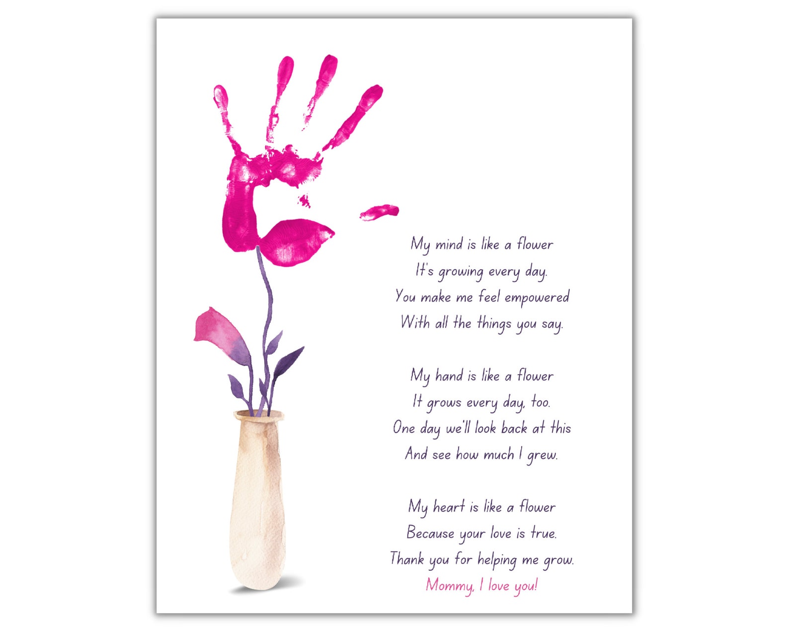 I'm Growing Like a Flower Handprint Art Flower Handprint - Etsy