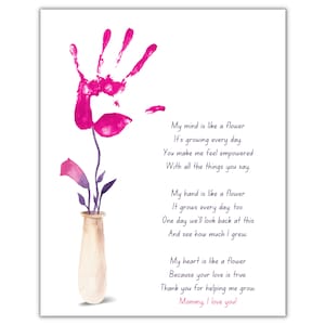 I'm Growing Like a Flower Handprint Art, Flower Handprint Kit ...