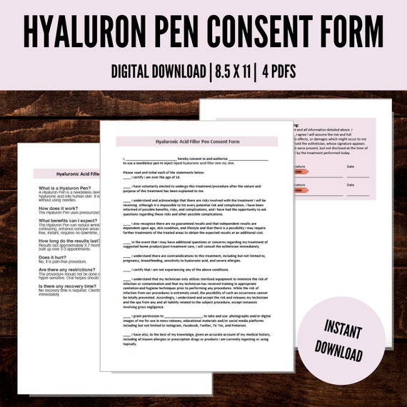 Hyaluronic Acid Pen Consent Form Hyaluron Pen Consent Form Stationery ...