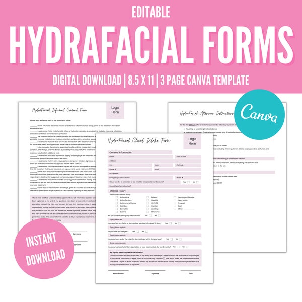 Hydrafacial Consent Forms - Etsy
