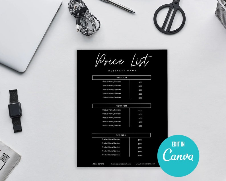Editable DIY Hair Price List Template Salon Price List - Etsy