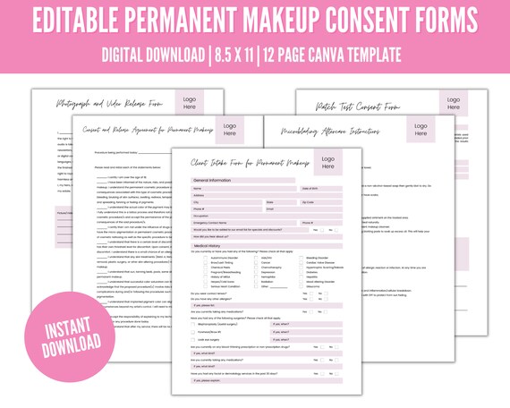 Permanent Makeup Consent Form Template | Makeupview.co
