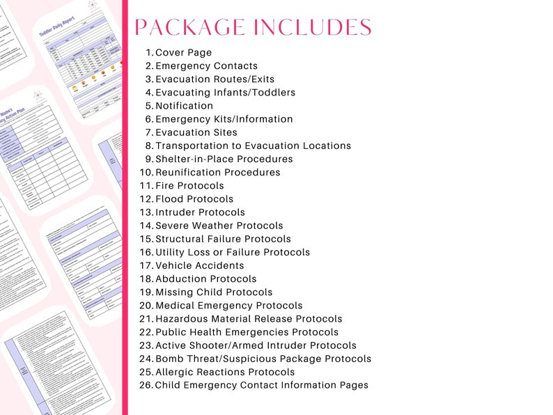 Daycare Emergency Plan Template: Editable Childcare Action Plan (canva ...