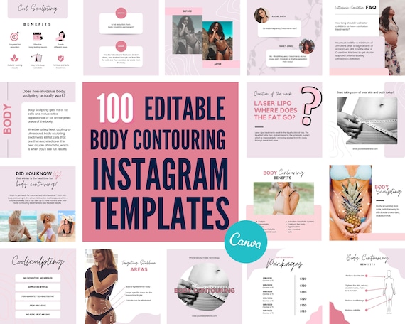 Body Contouring Instagram Post Templates Editable Body - Etsy