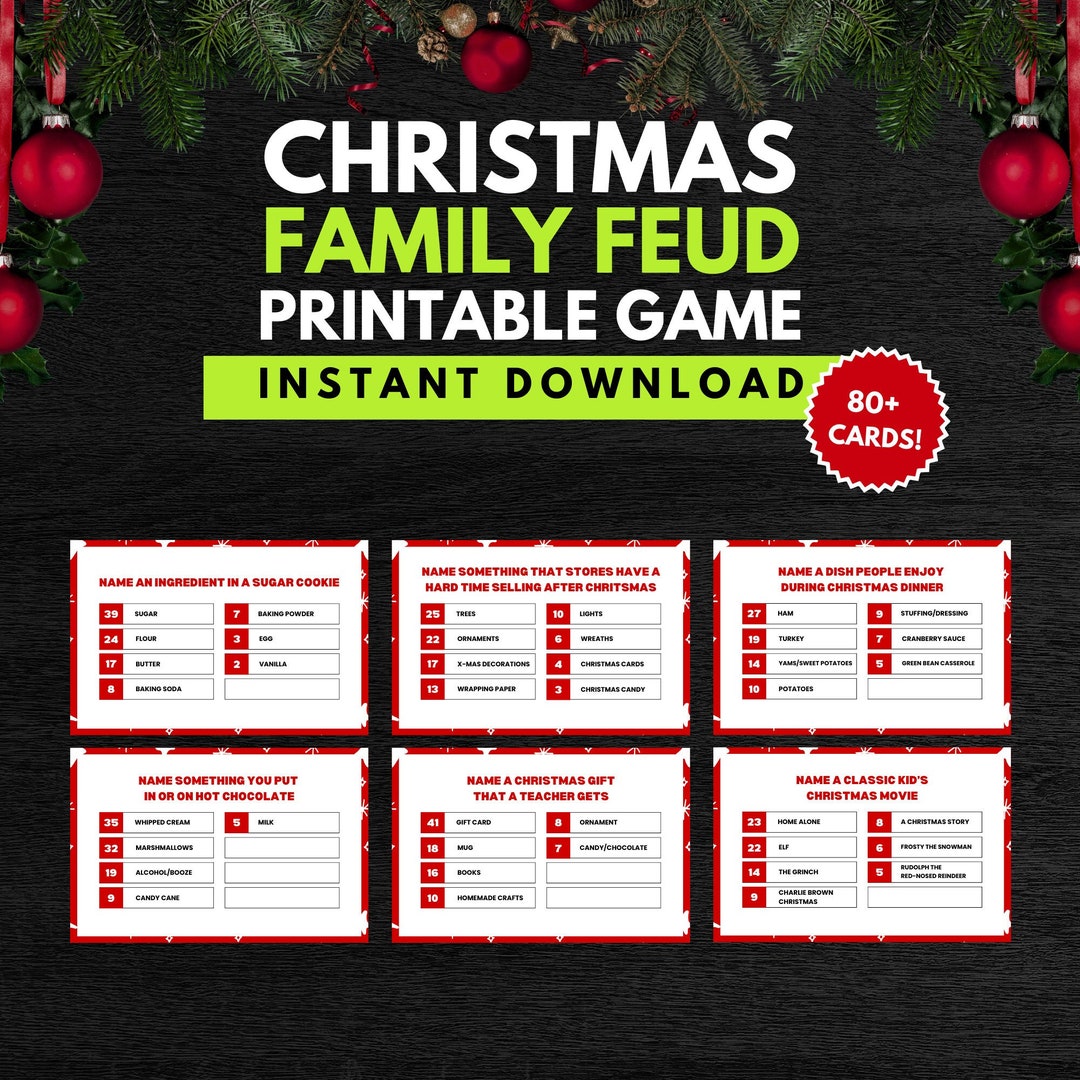 Christmas Feud Game: Family Holiday Trivia (printable) - Etsy