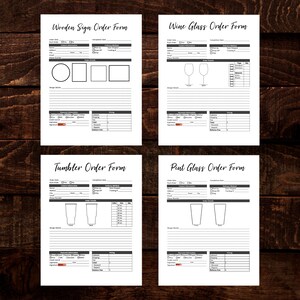 Craft Order Forms Bundle, Order Form for T Shirts, Tumbler Order Form ...
