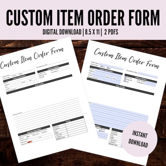 Custom Order Form Template | Etsy