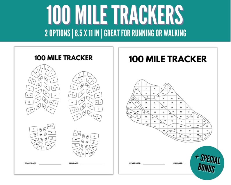 100 Mile Running Tracker 100 Mile Walking Tracker 100 Mile - Etsy