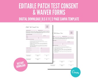 Patch Test Consent Form Client Patch Test Consent Form Beauty Treatment ...