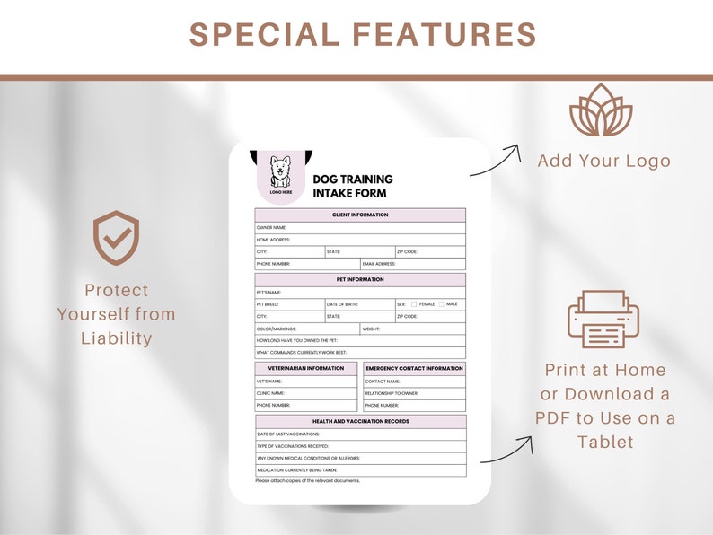 Dog Training Contract Template: Editable Pet Business Forms (canva) - Etsy