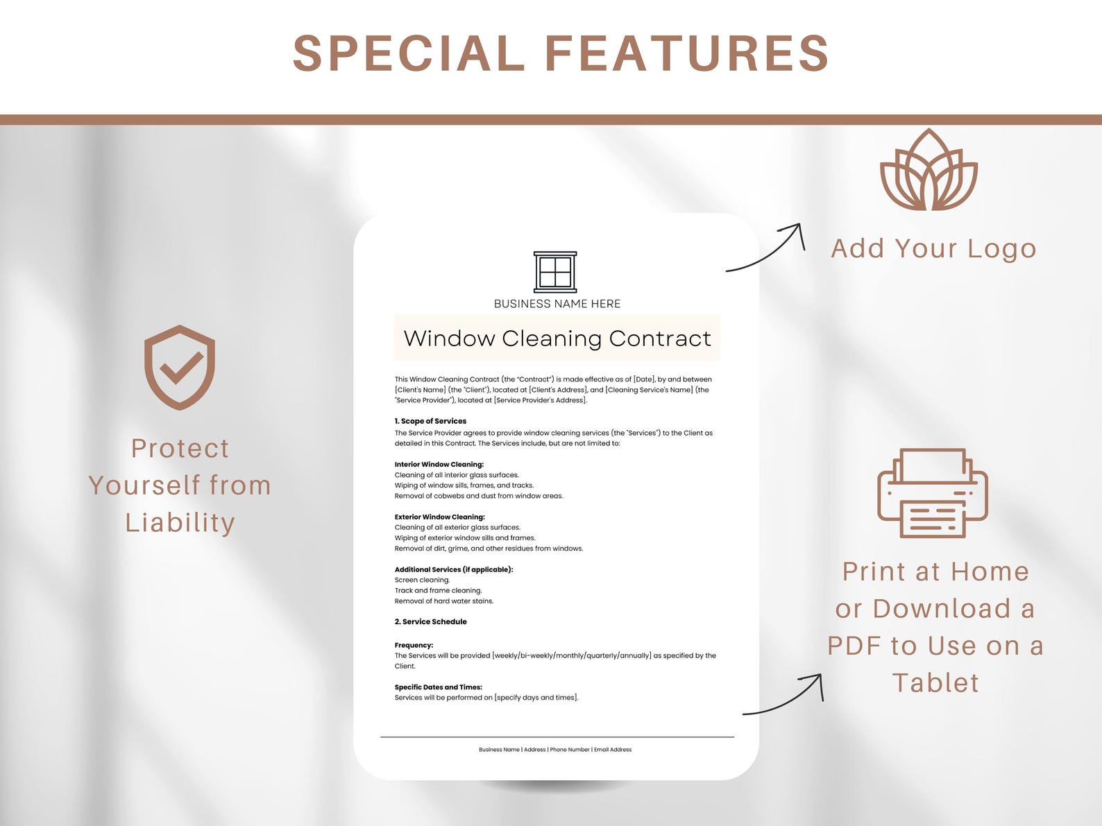 Window Cleaning Contract Template: Editable Business Forms (canva) - Etsy