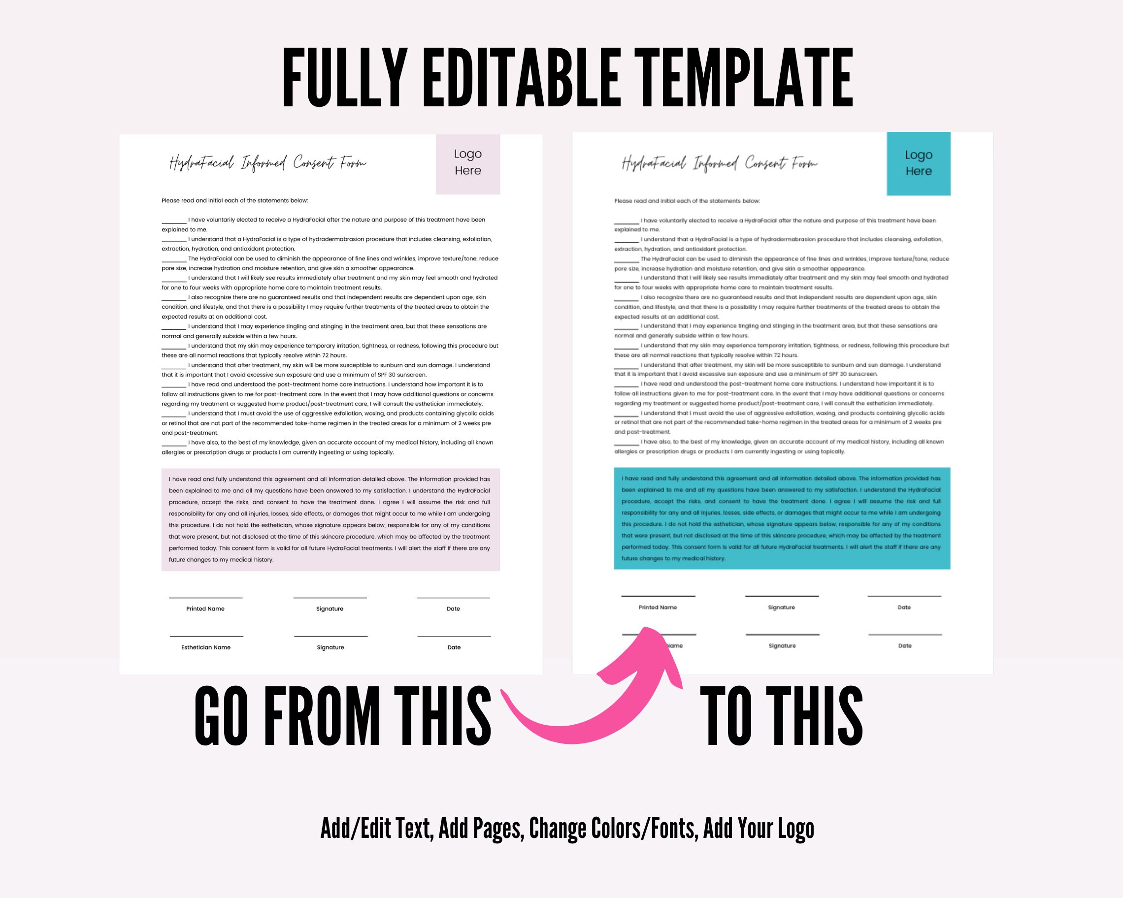 Hydrafacial Consent Form Esthetician Consent Form Template - Etsy Hydrafacial Consent Form Esthetician Consent Form Template - Etsy