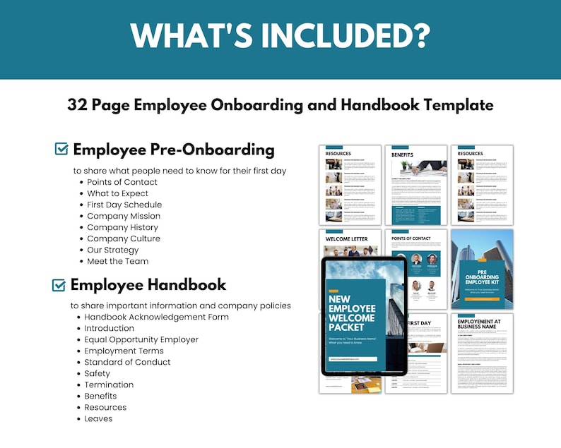 Employee Handbook Template: Small Business Onboarding (canva Editable ...