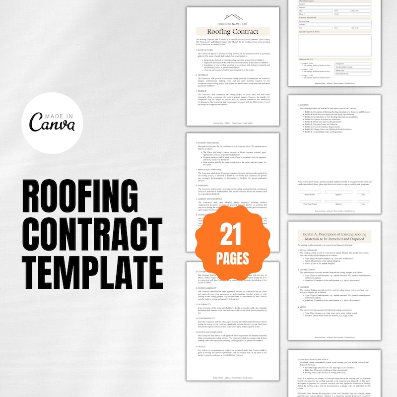 Roofing Proposal Template - Etsy