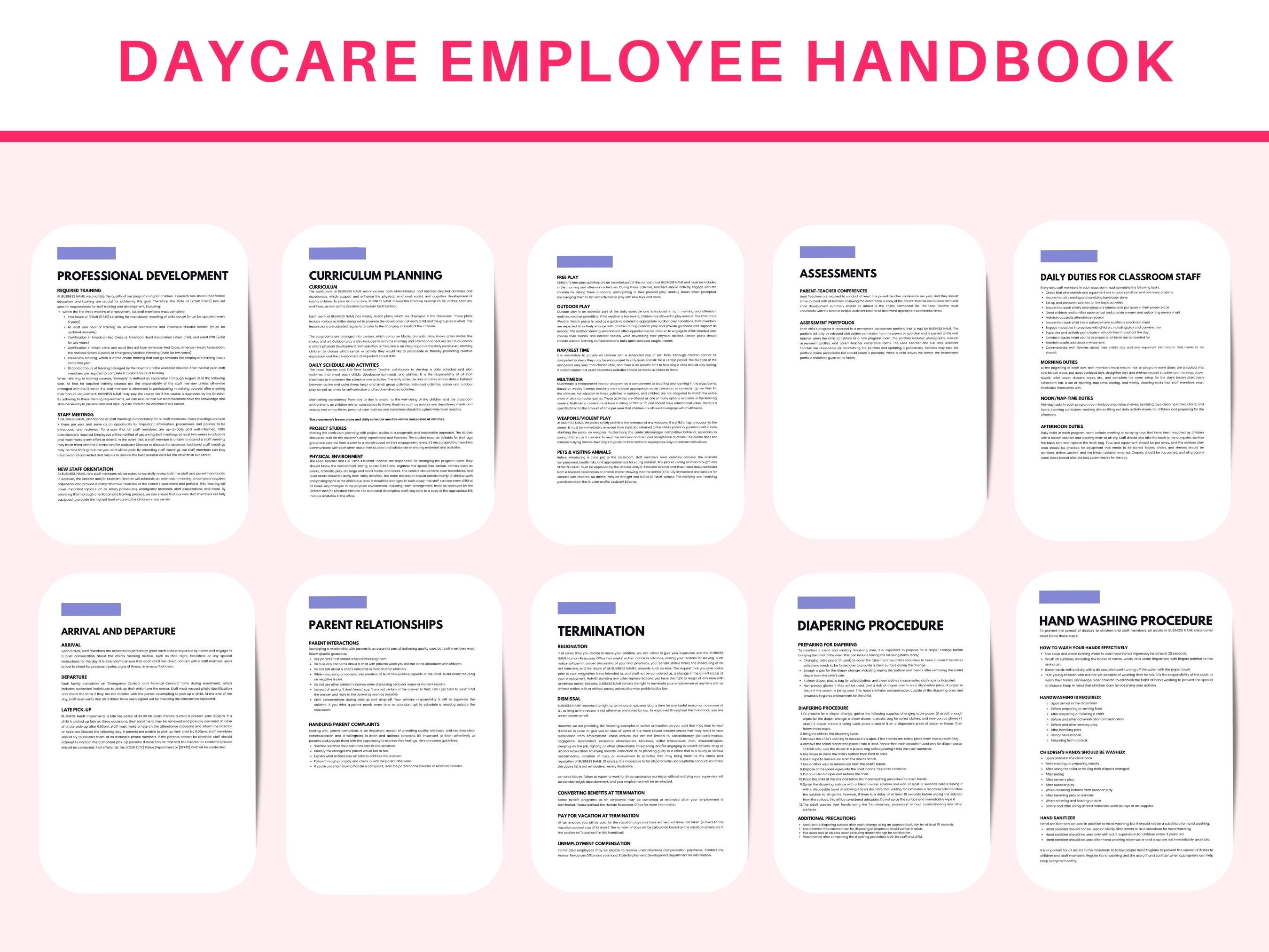 Daycare Employee Handbook Crafting A Stellar Childcare Employee