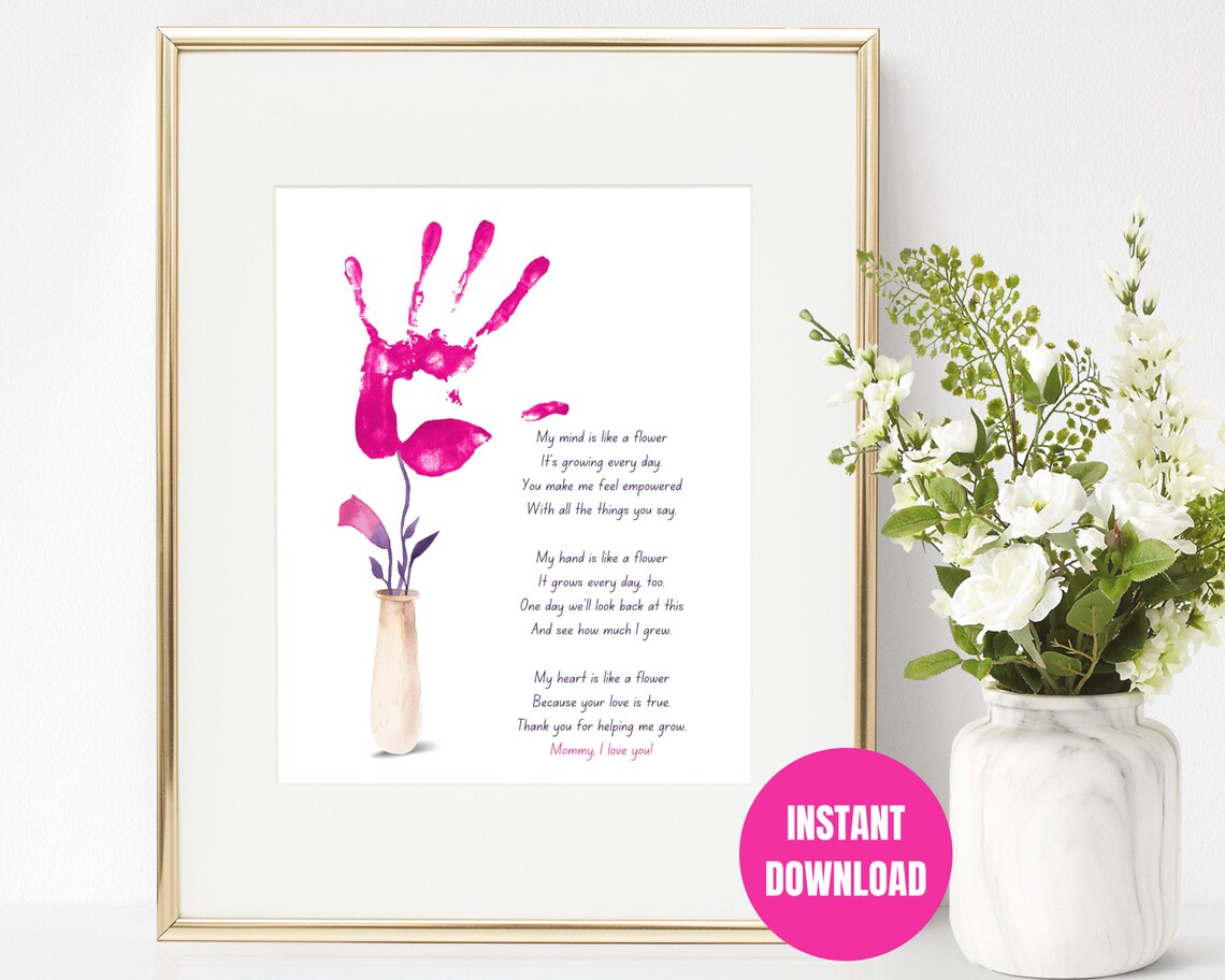I'm Growing Like a Flower Handprint Art Flower Handprint - Etsy