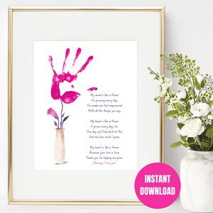 I'm Growing Like a Flower Handprint Art, Flower Handprint Kit ...