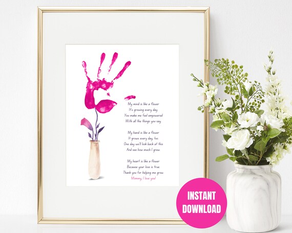 I'm Growing Like a Flower Handprint Art Flower Handprint - Etsy