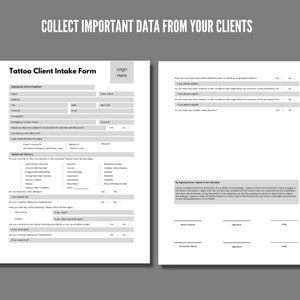 Tattoo Consent Form Template: Client Intake & Aftercare (canva Editable ...