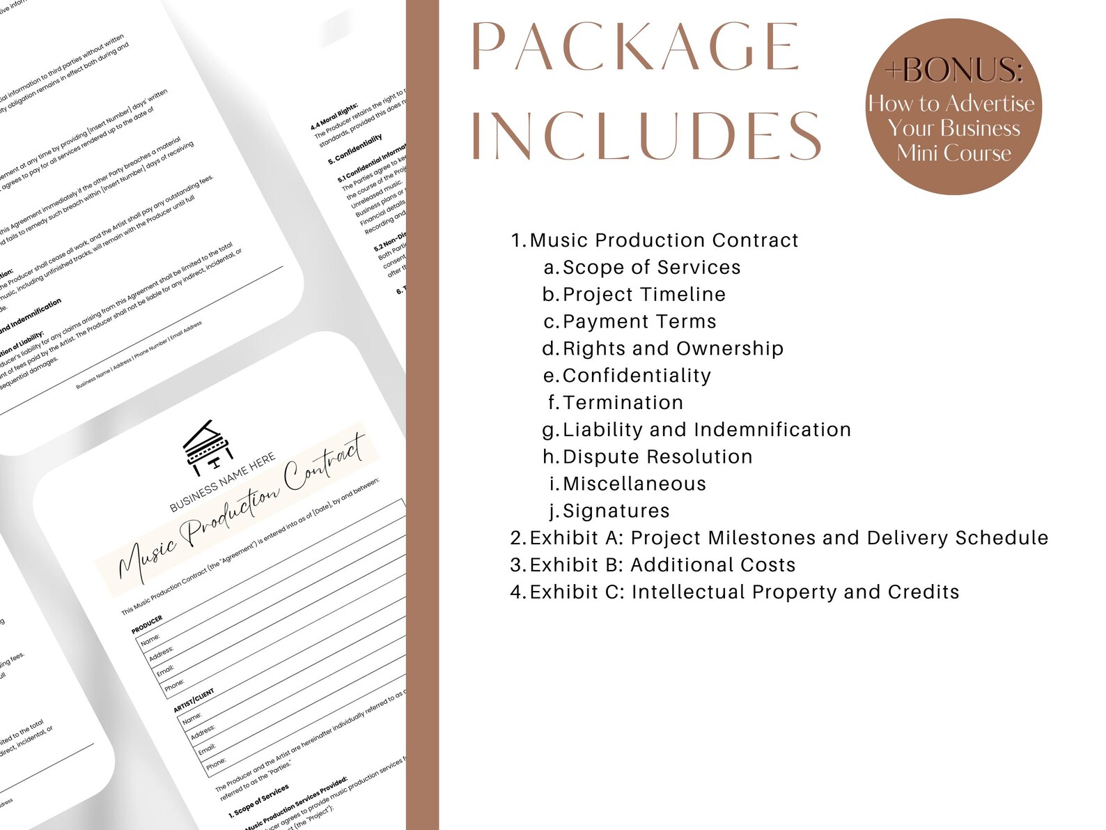 Music Production Contract Template: Editable Canva Agreement (digital ...