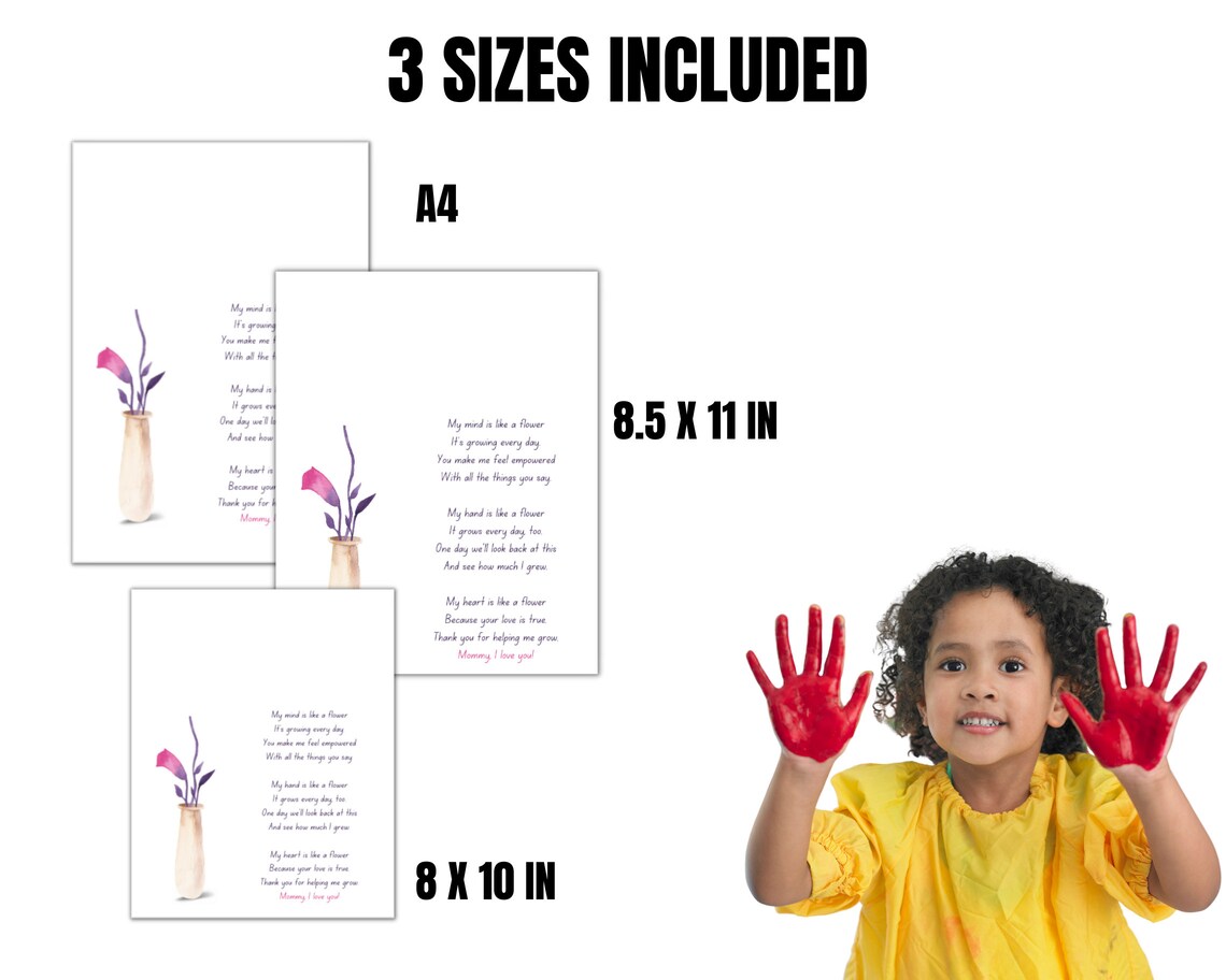 I'm Growing Like a Flower Handprint Art Flower Handprint - Etsy