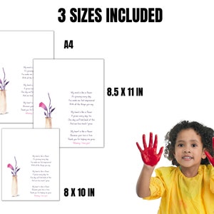I'm Growing Like a Flower Handprint Art, Flower Handprint Kit ...