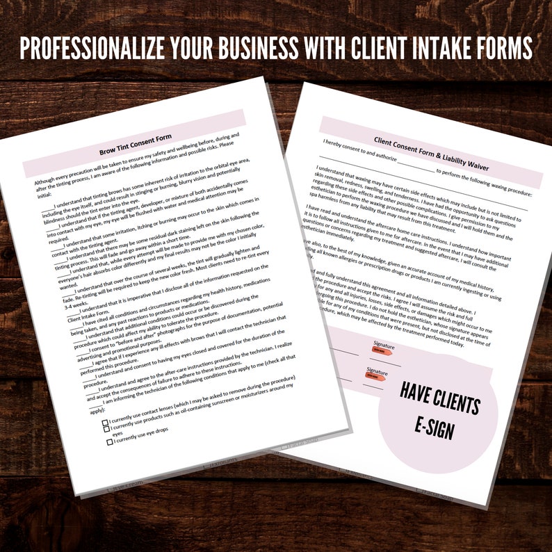 Brow Wax and Tint Consent Forms: Esthetician Client Intake (PDF) - Etsy