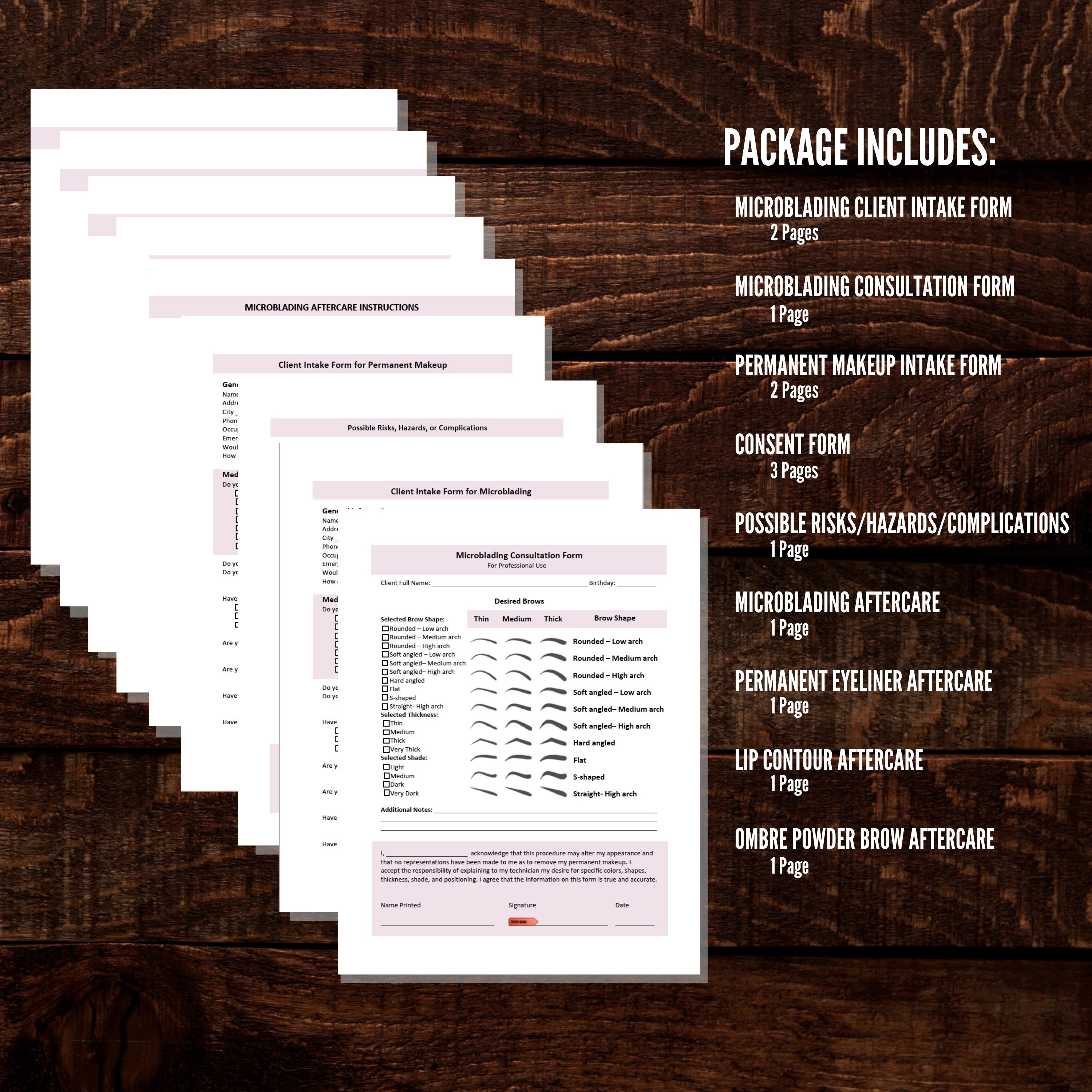 Printable Microblading Consent Forms Microblading Business - Etsy Canada